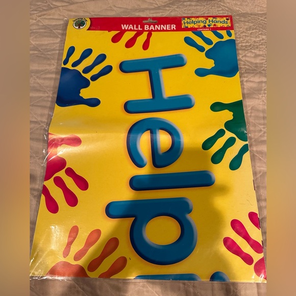 Other | Colorful Wall Banner With Handprints Helping Hands | Poshmark
